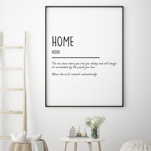 Home Definition Poster, Home Definition Print, Home Decor, Definition ...