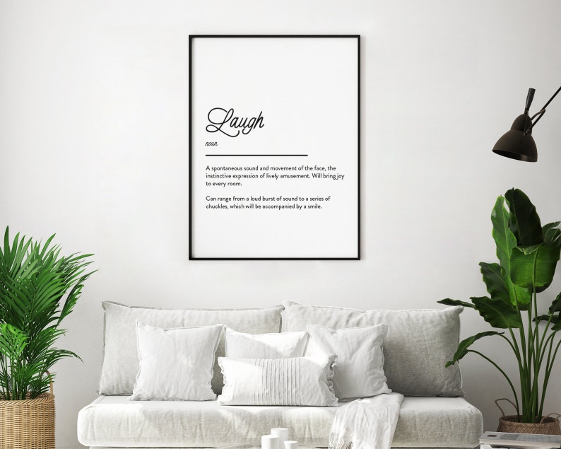 Laugh Definition Poster Laugh Definition Print Home Decor | Etsy