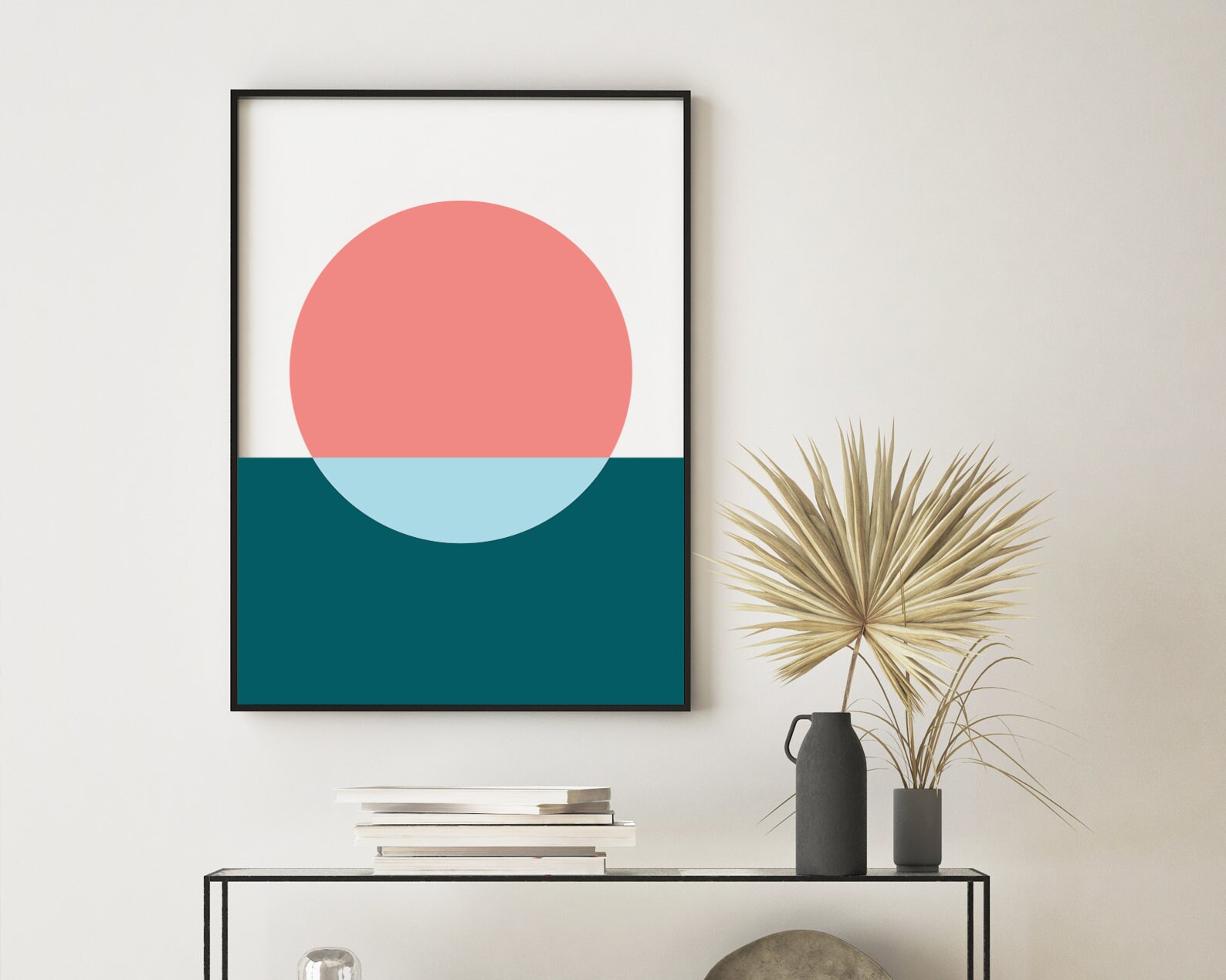 Scandinavian Two Tone Circle Print Abstract Print Circle | Etsy