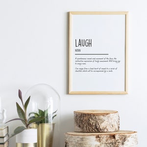 Laugh Definition Poster, Laugh Definition Print, Home Decor, Definition ...