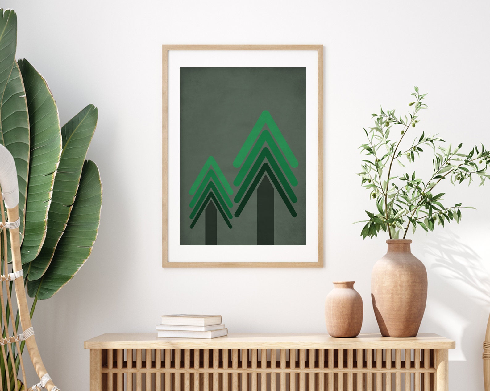 Geometric Trees Print Forest Print Trees Poster Abstract | Etsy UK