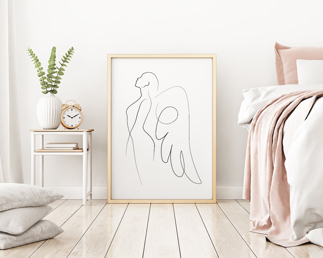 Guardian Angel Line Art Poster, Hands Line Art, Line Art Poster, Line ...