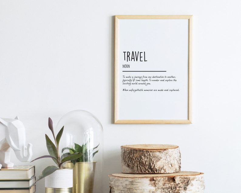 Travel Definition Poster Travel Definition Print Home Decor - Etsy