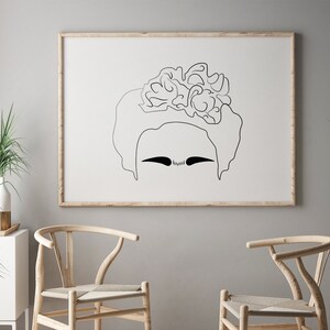 Frida Kahlo Line Art Poster, Frida Kahlo Line Art, Line Art Poster ...