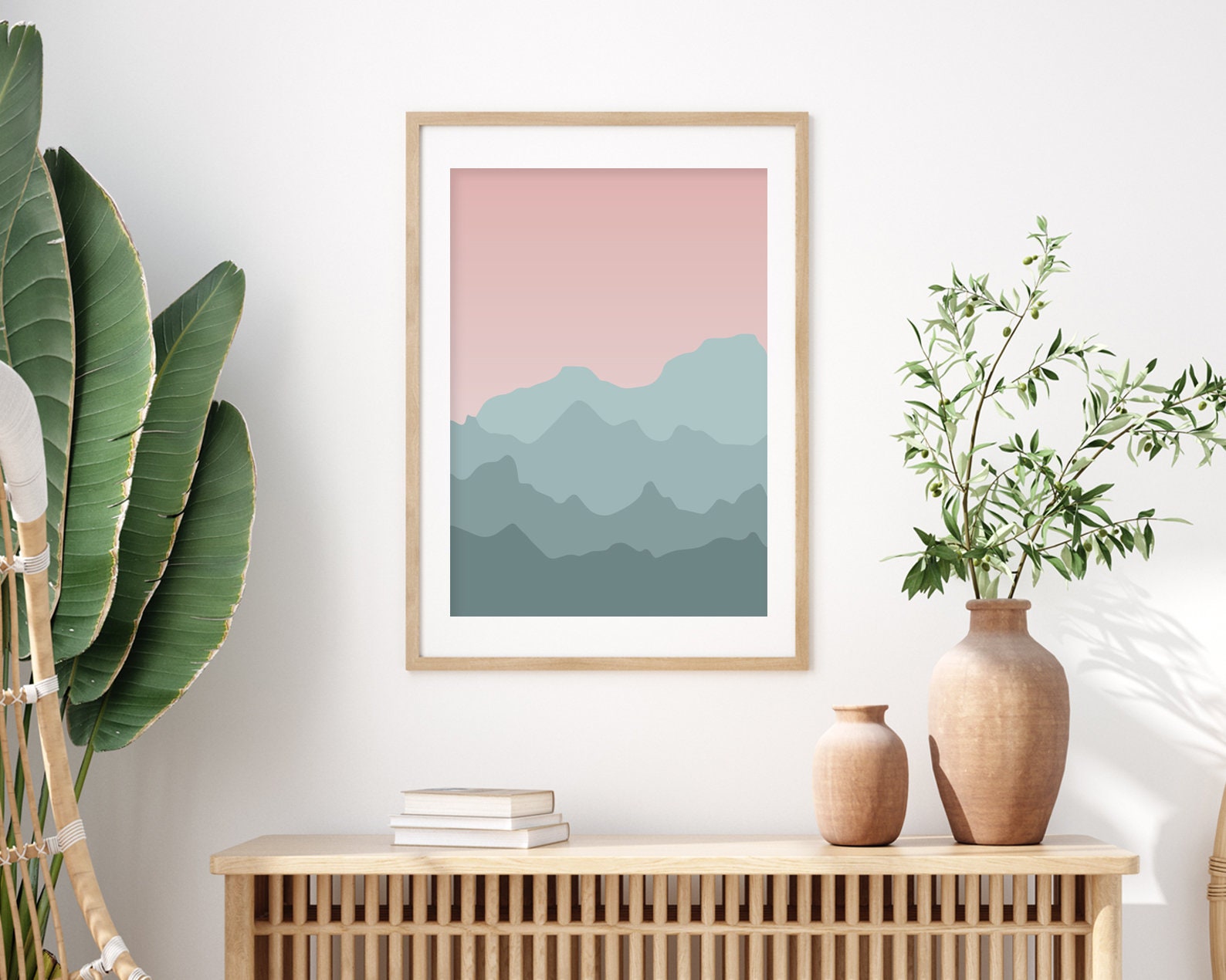 Pastel Mountain Landscape Pastel Print Mountains Poster | Etsy