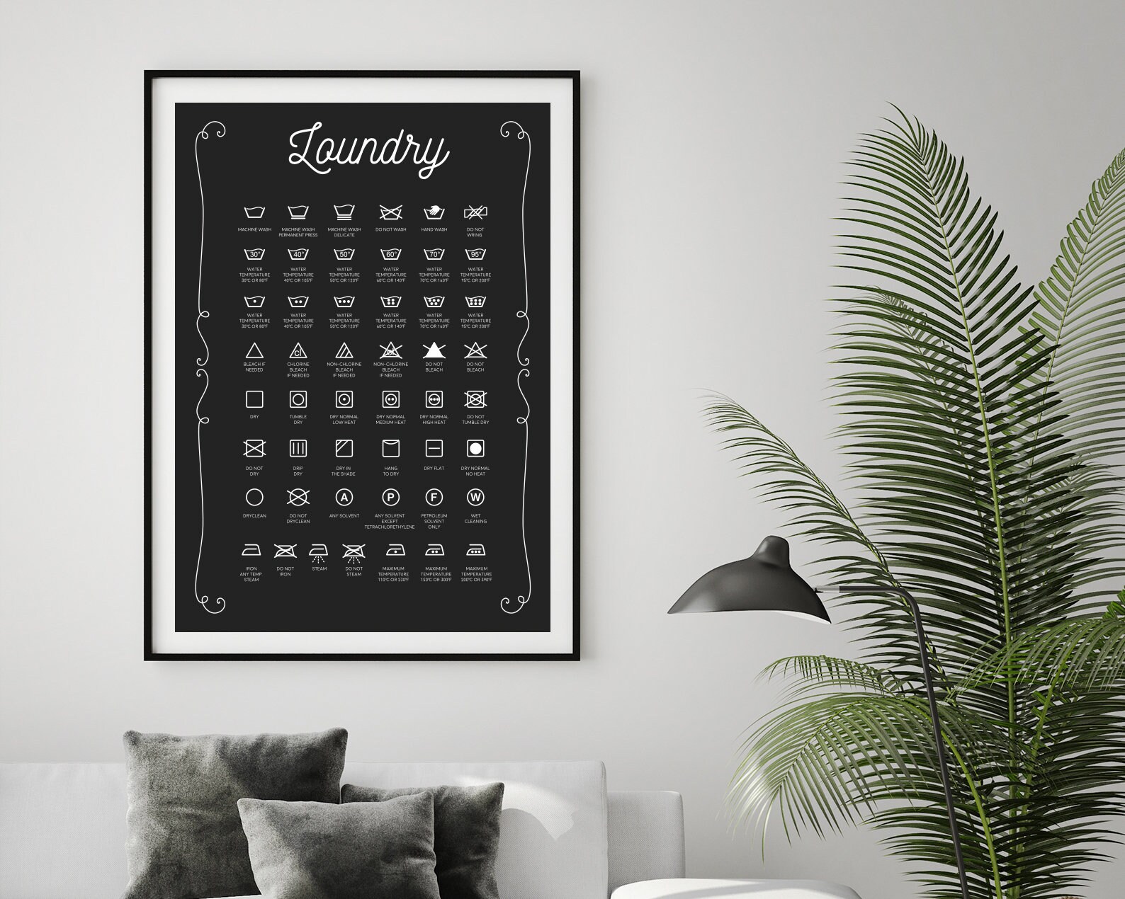 Laundry Chart Print Laundry Room Print Laundry Poster | Etsy