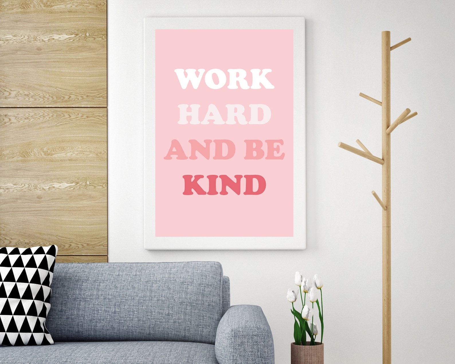 Work Hard & Be Kind Quote Print Work Hard and Be Kind | Etsy