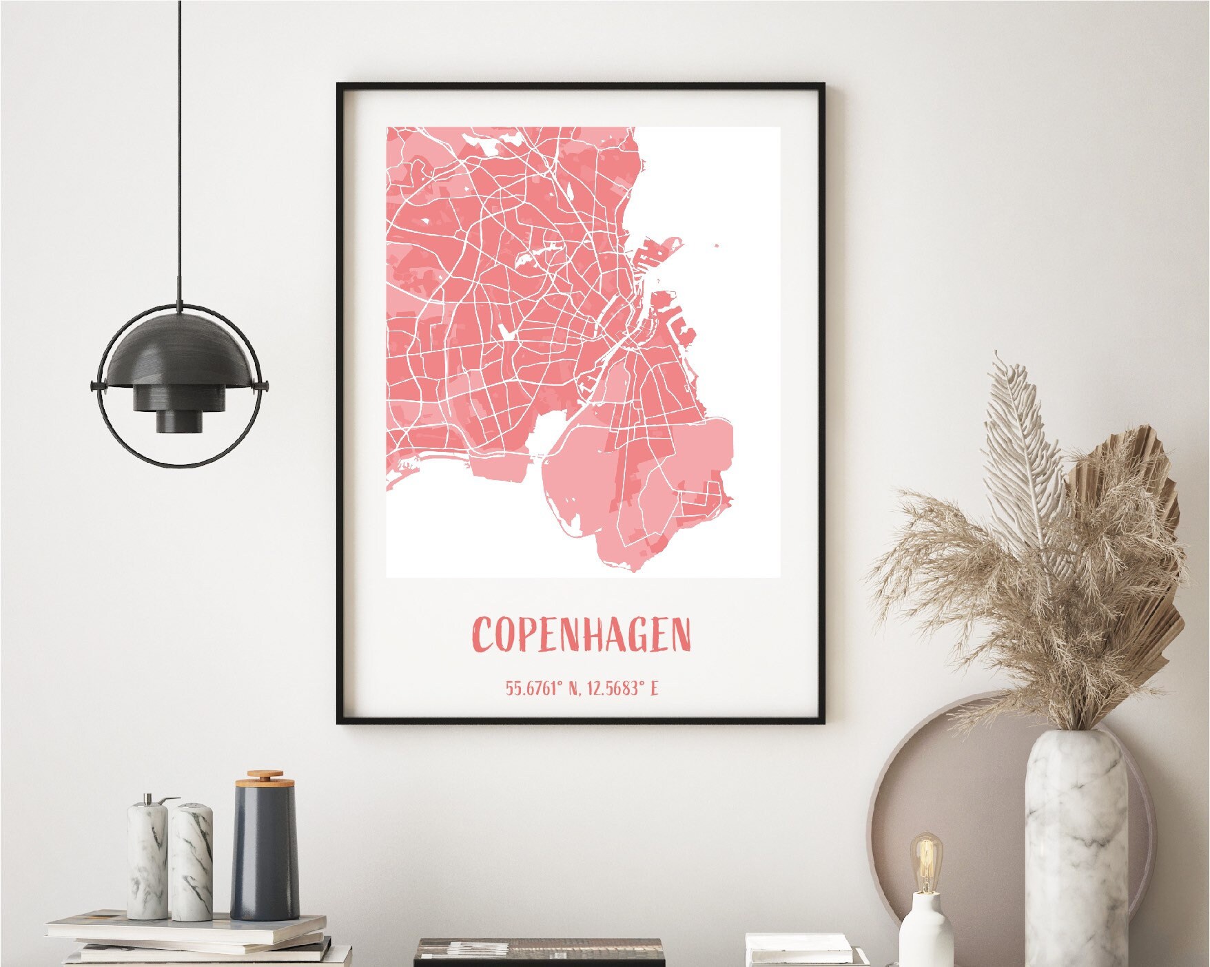 Pink City Map Minimalist Poster Pink City Poster London - Etsy