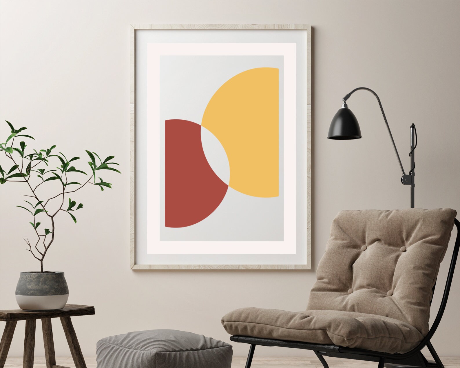 Overlapping Circles Wall Art Geometric Print Scandinavian | Etsy