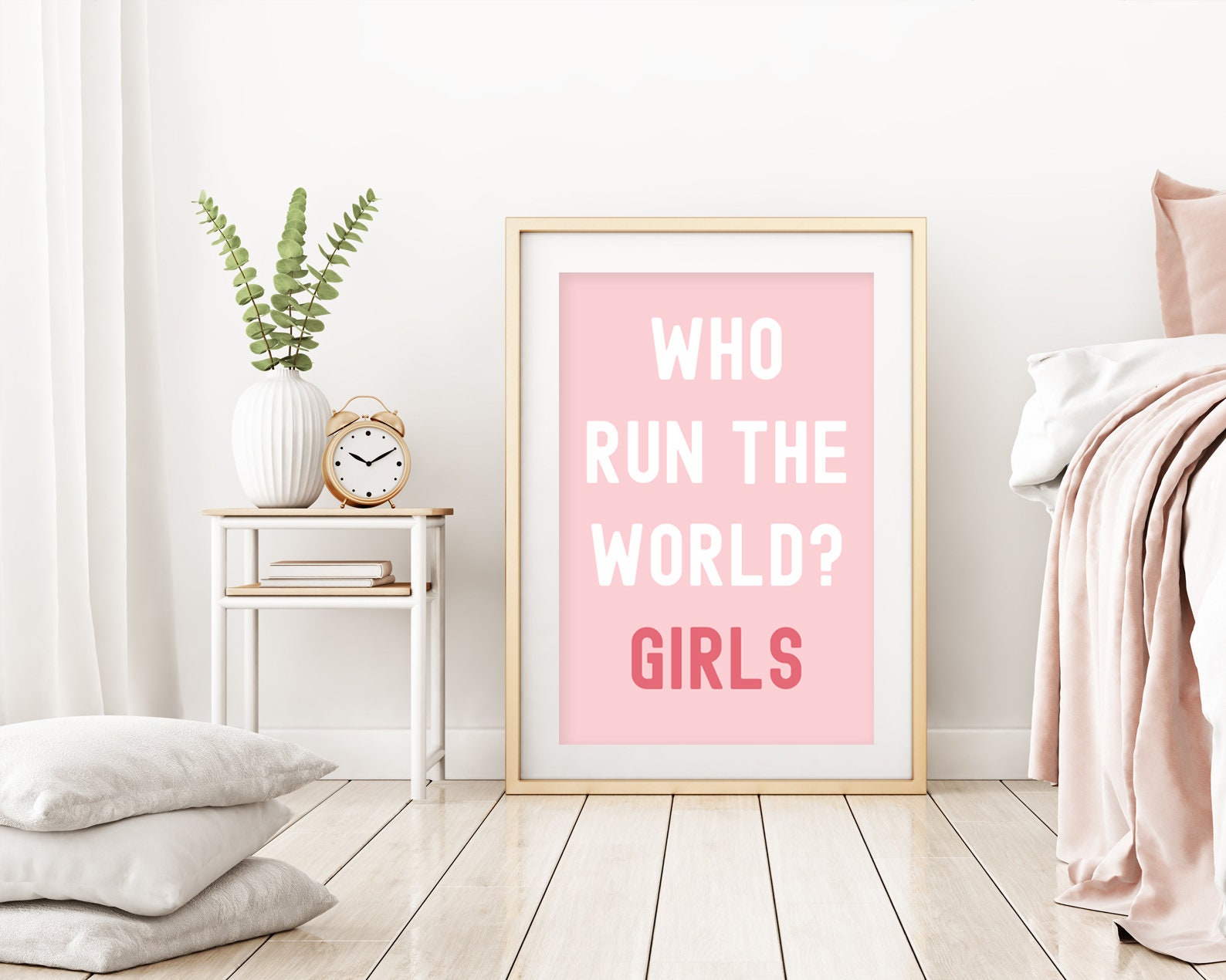 Who Run the World Girls Quote Print Run the World Typography - Etsy