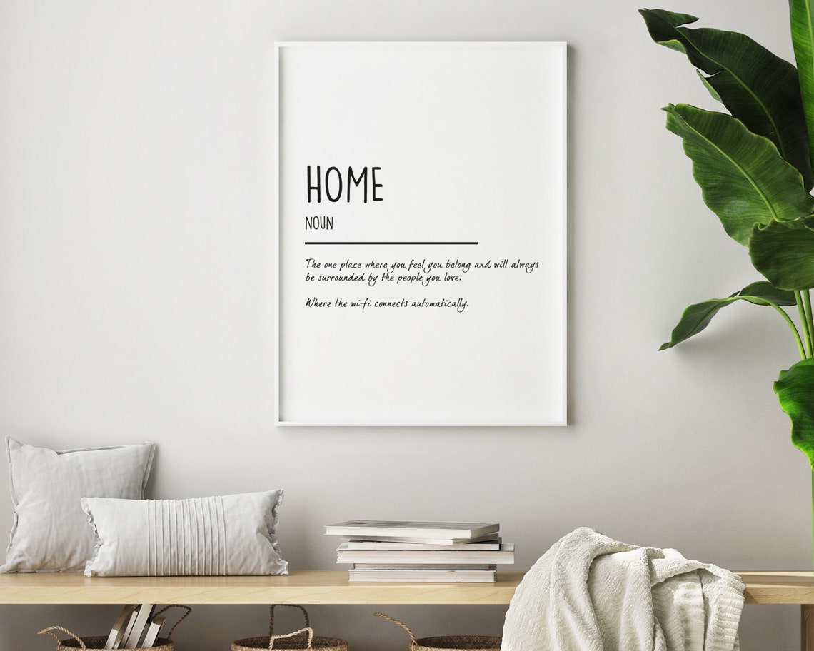 Home Definition Poster Home Definition Print Home Decor | Etsy