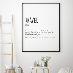 Travel Definition Poster, Travel Definition Print, Home Decor ...