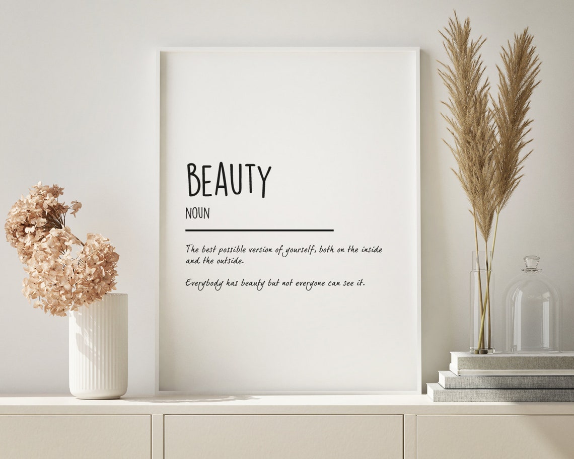 Beauty Definition Poster Beauty Definition Print Home Decor | Etsy