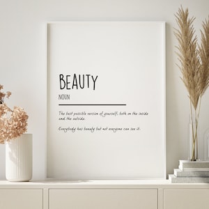 Beauty Definition Poster, Beauty Definition Print, Home Decor ...