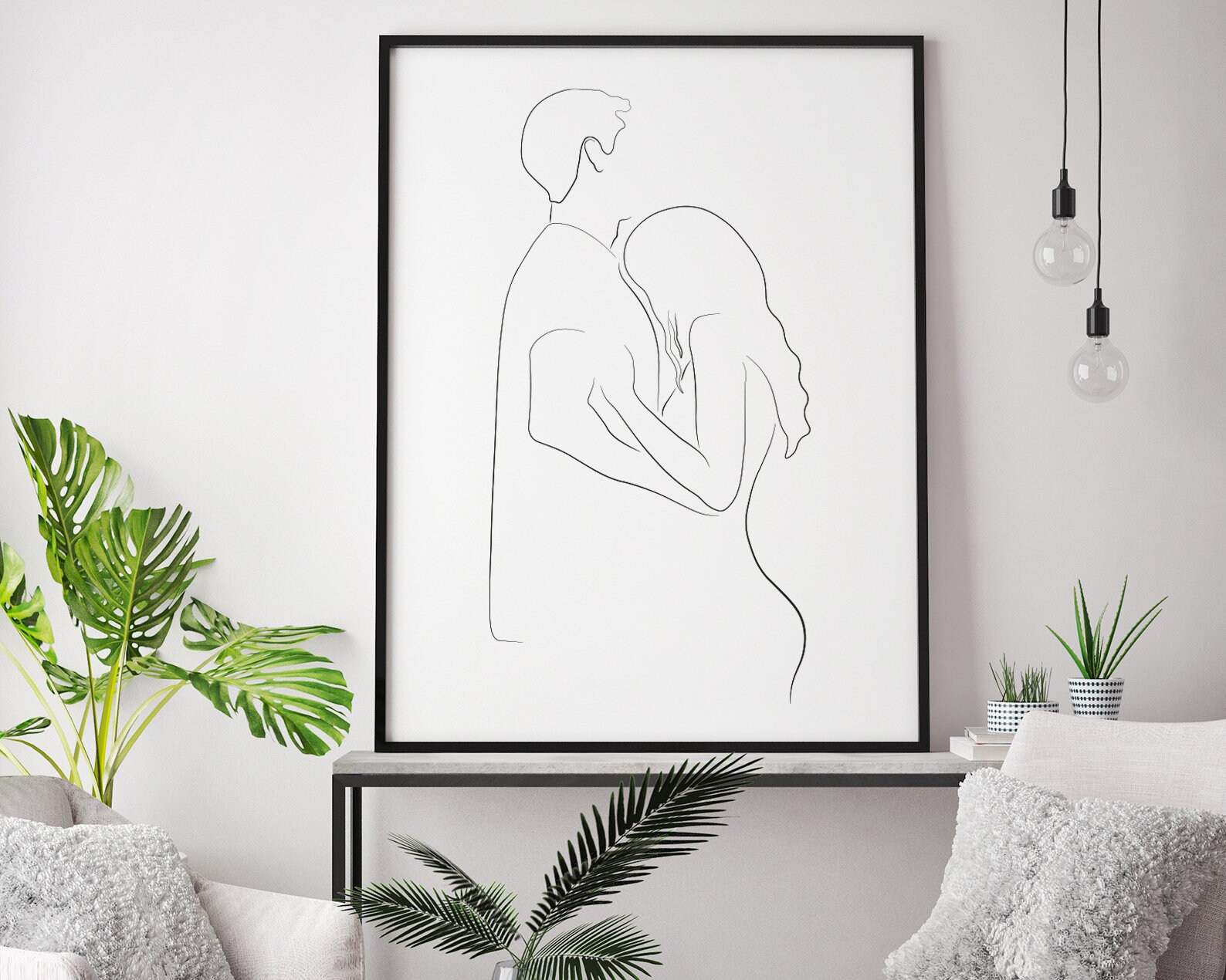 Hugging Couple Line Art Poster Cuddle Line Art Line Art - Etsy UK