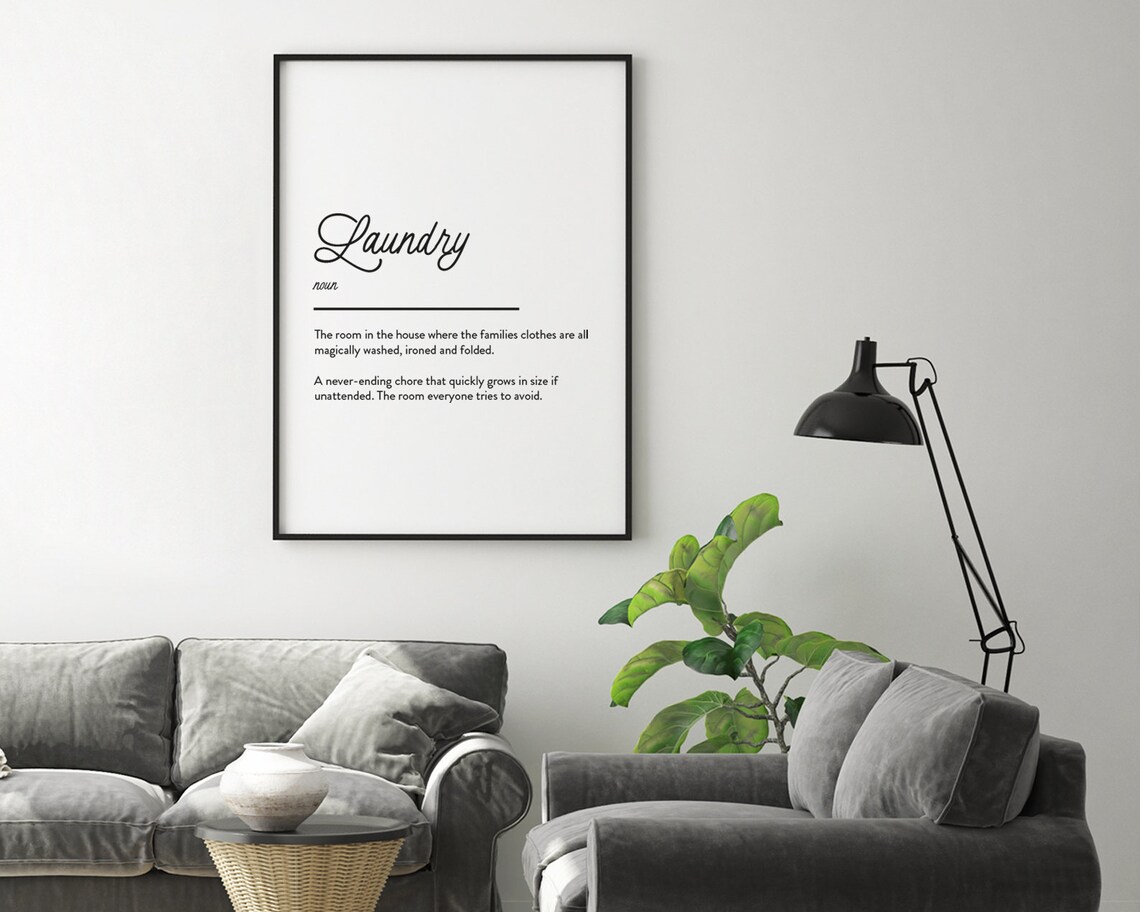 Laundry Definition Poster Laundry Definition Print Home - Etsy