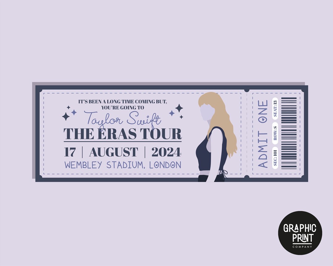 Taylor Swift the Eras Tour Ticket, the Eras Tour Memorabilia Gift Card ...