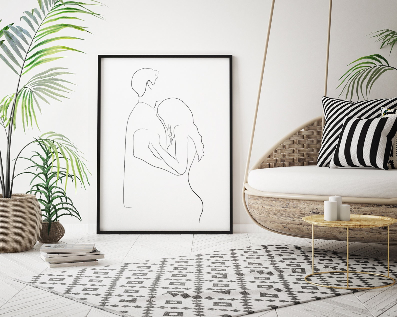 Hugging Couple Line Art Poster Cuddle Line Art Line Art | Etsy