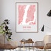 Pink City Map Minimalist Poster, Pink City Poster, London Minimalist ...