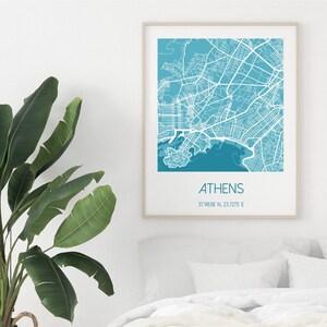 Blue City Map Minimalist Poster, Blue City Poster, London Minimalist ...