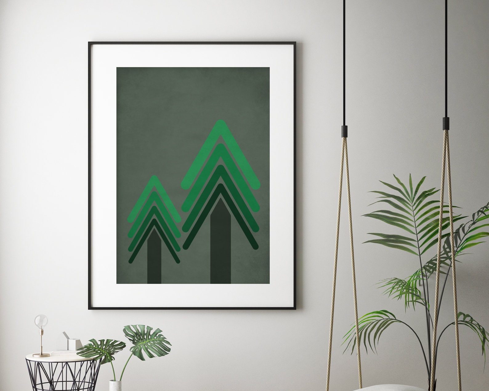 Geometric Trees Print Forest Print Trees Poster Abstract | Etsy UK