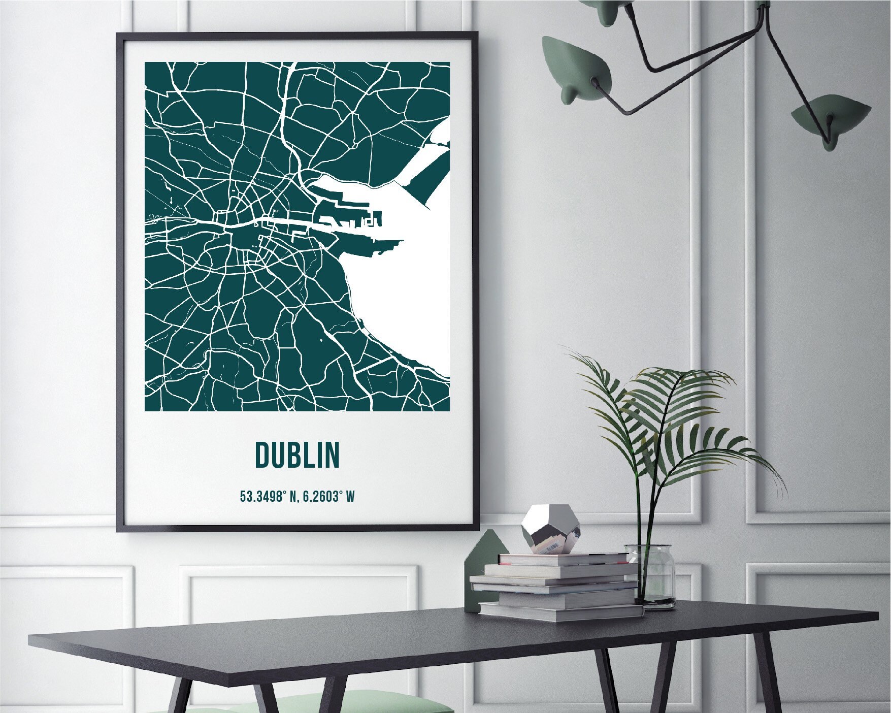Deep Green City Map Minimalist Poster Deep Green City Poster - Etsy
