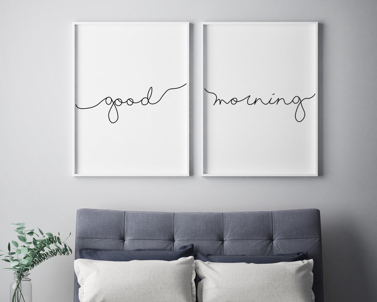 Good Morning Quote Print Set of 2 Prints Good Morning | Etsy