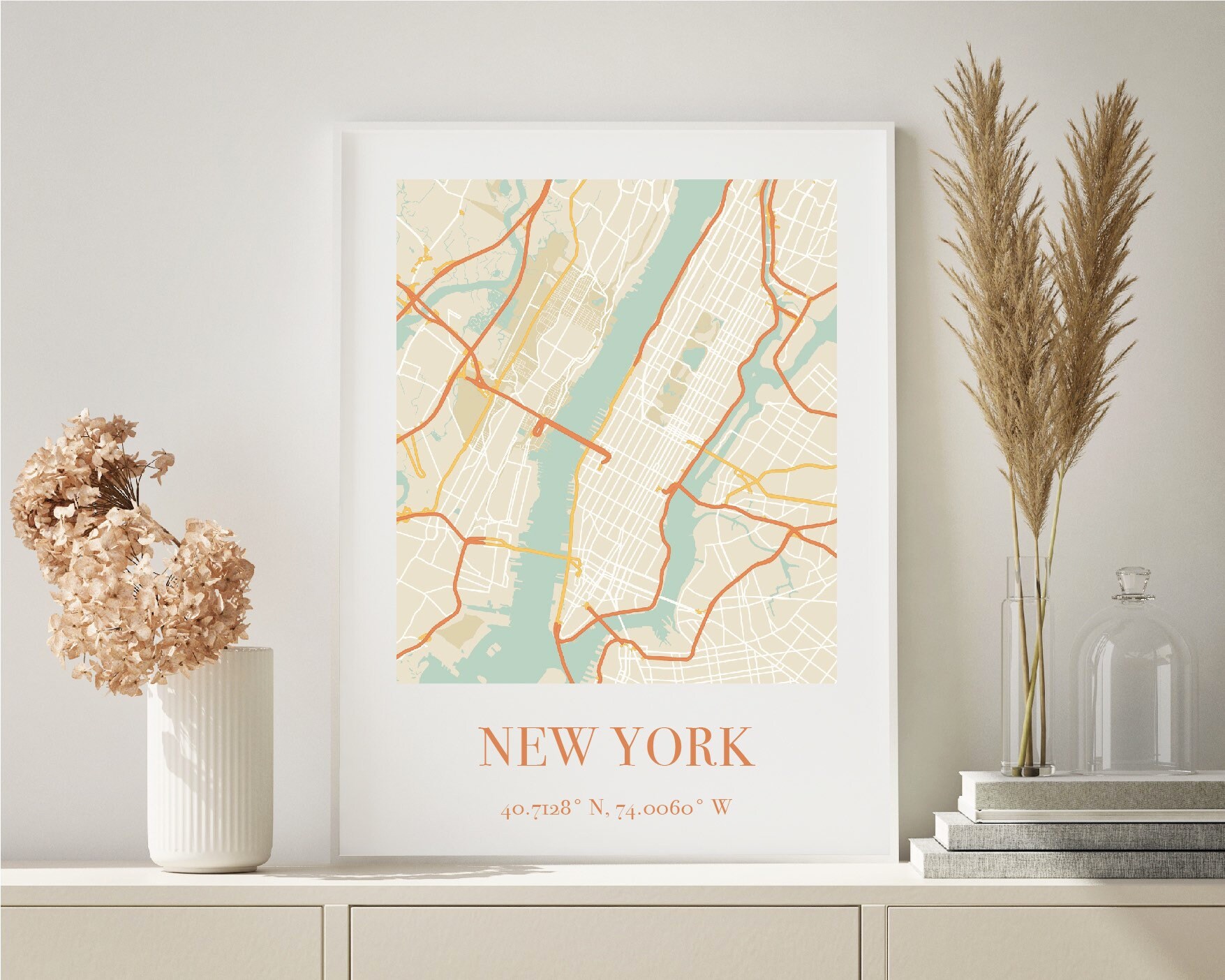 Vintage City Map Minimalist Poster Vintage City Poster | Etsy UK