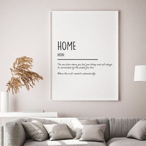 Home Definition Poster, Home Definition Print, Home Decor, Definition ...