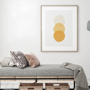 Yellow Circles Wall Art, Yellow Circle Print, Scandinavian Print ...