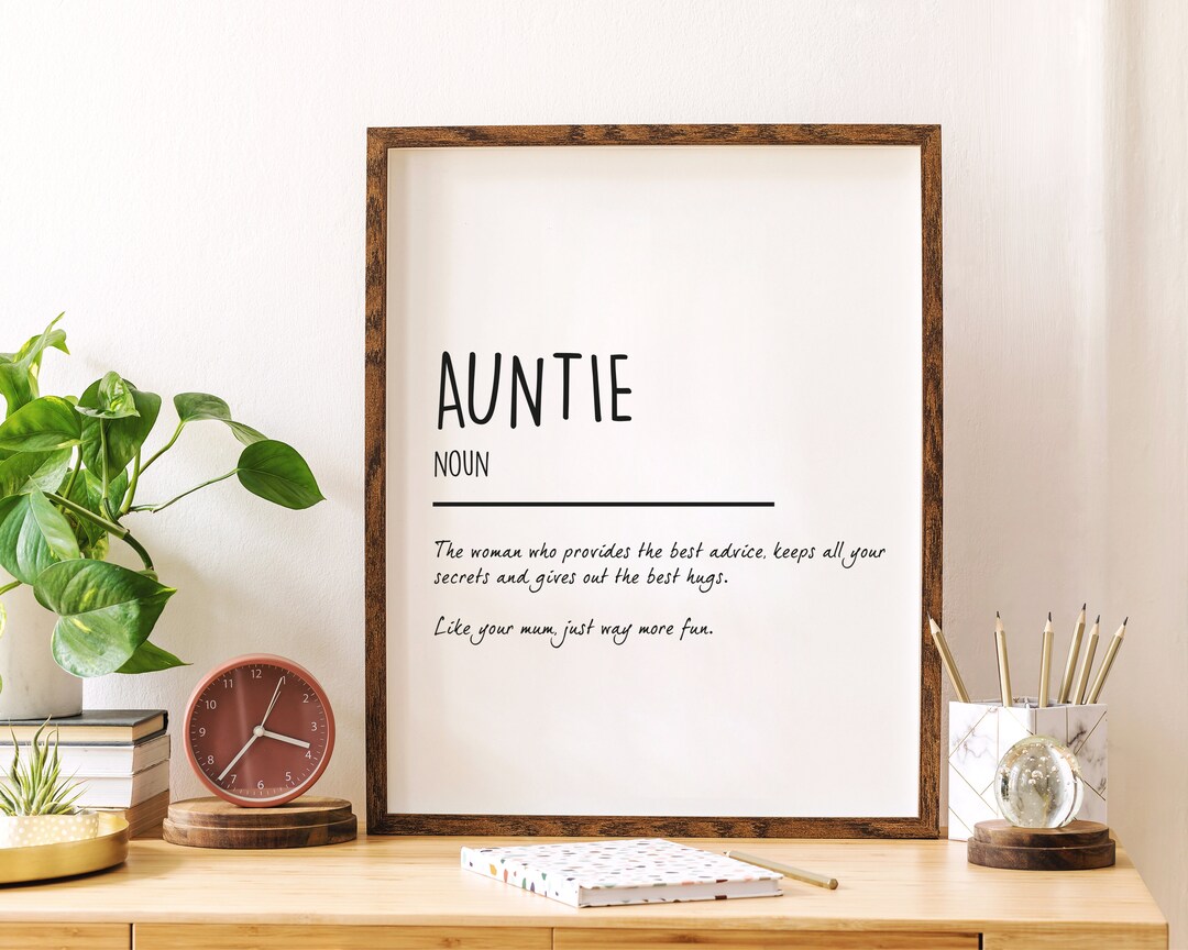 Auntie Definition Poster, Gift for Auntie, Definition Print, Auntie ...
