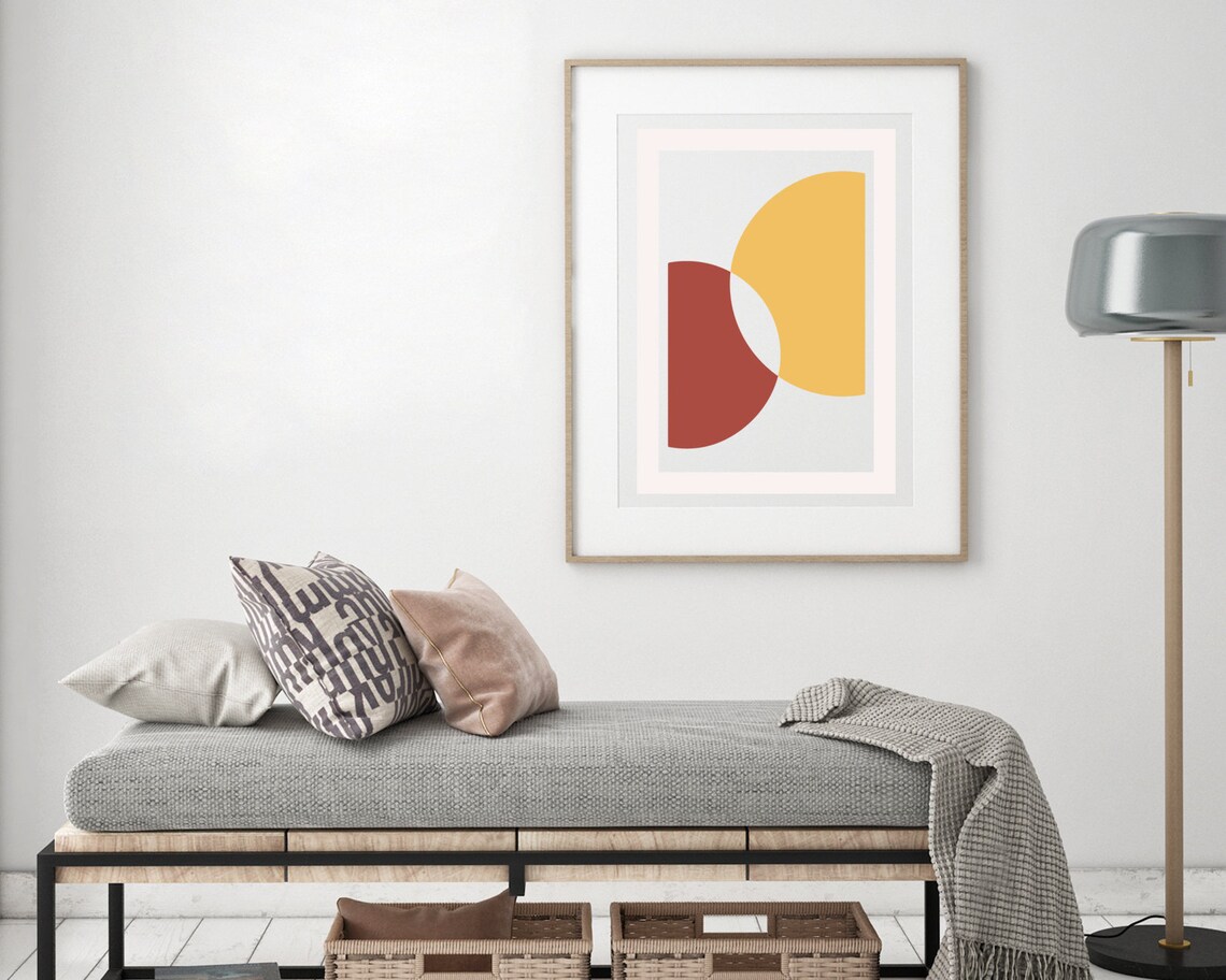 Overlapping Circles Wall Art Geometric Print Scandinavian | Etsy