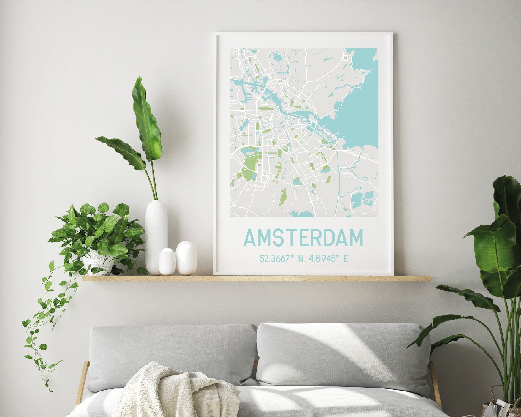 Natural City Map Minimalist Poster Natural City Poster | Etsy