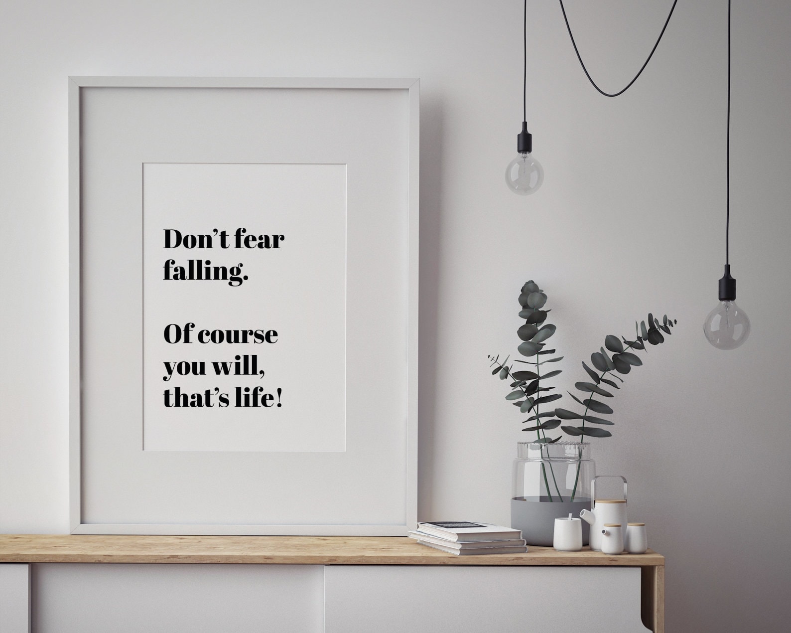 Don't Fear Falling Inspirational Quote Print Typography - Etsy