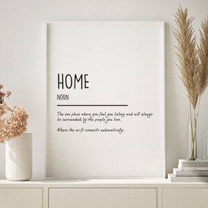 Home Definition Poster, Home Definition Print, Home Decor, Definition ...