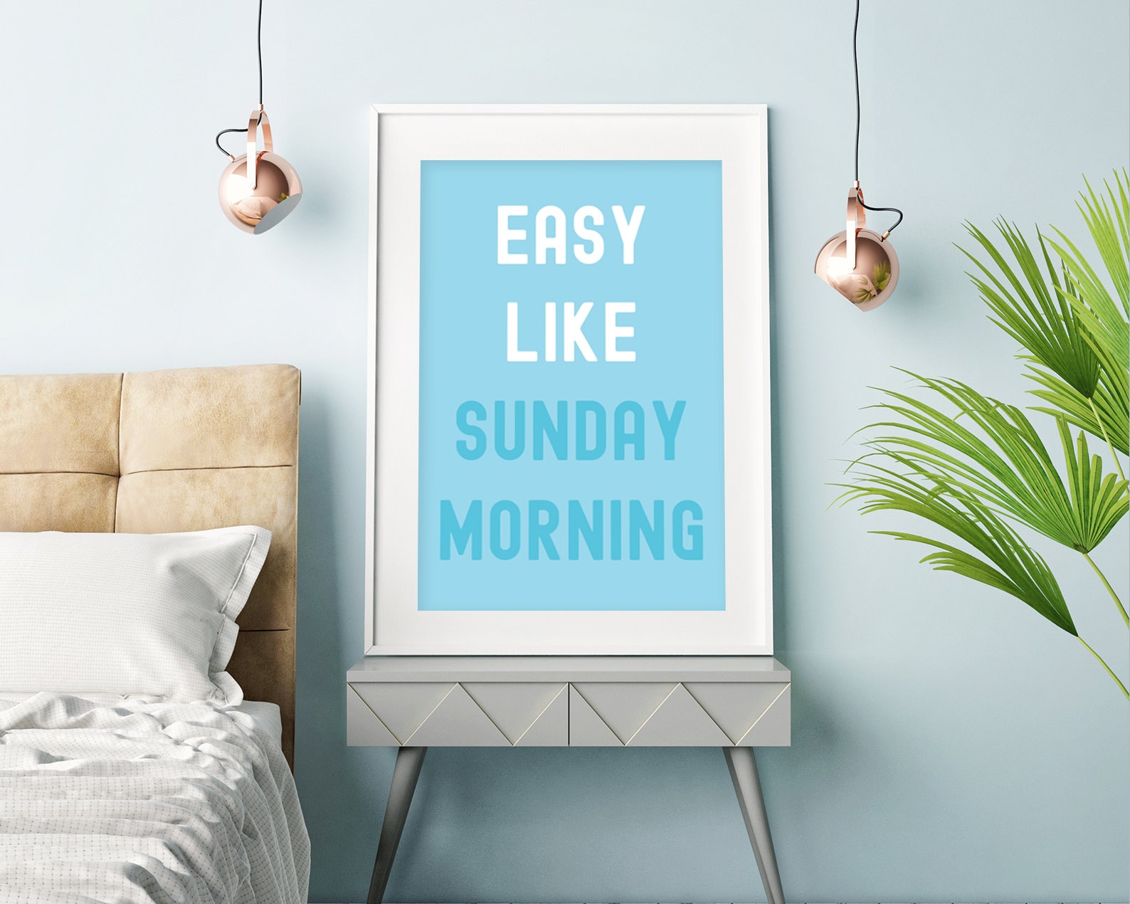 Easy Like Sunday Morning Print Typography Print Blue Sunday - Etsy