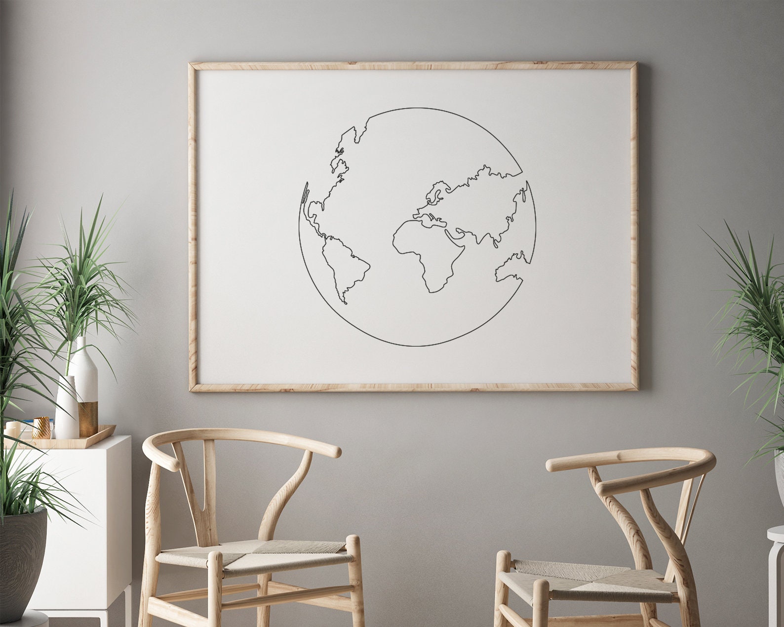 World Map Line Art Poster World Map Line Art Line Art - Etsy