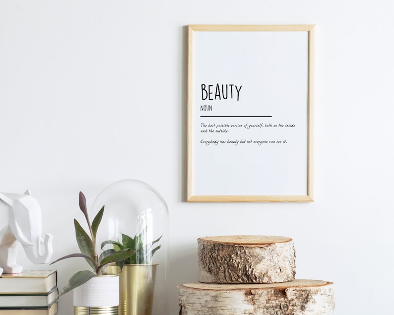 Beauty Definition Poster Beauty Definition Print Home Decor | Etsy