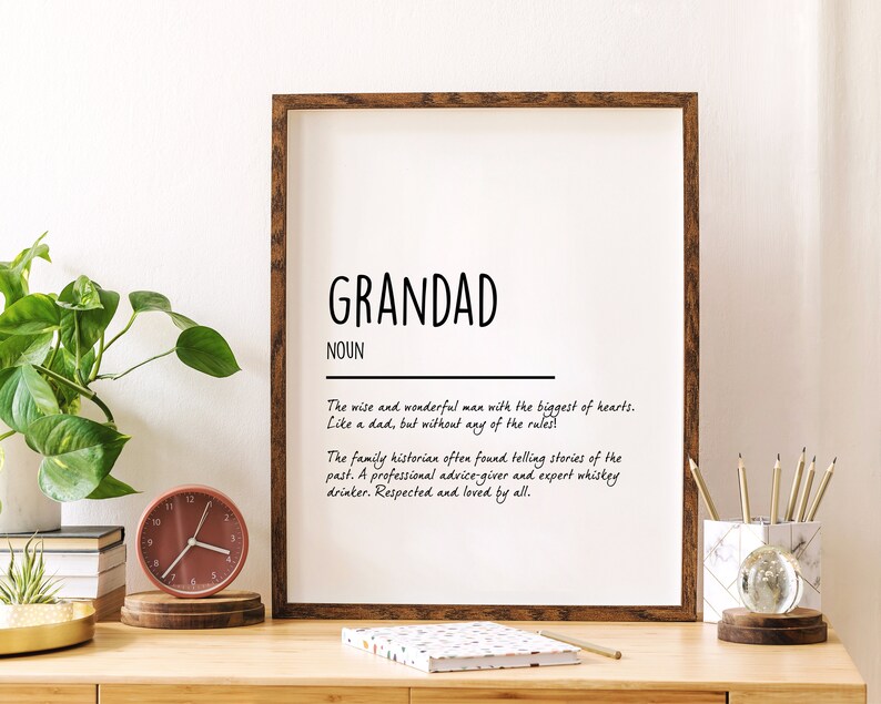 Grandad Definition Poster Gift for Grandad Gift for - Etsy Australia