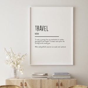 Travel Definition Poster Travel Definition Print Home Decor - Etsy