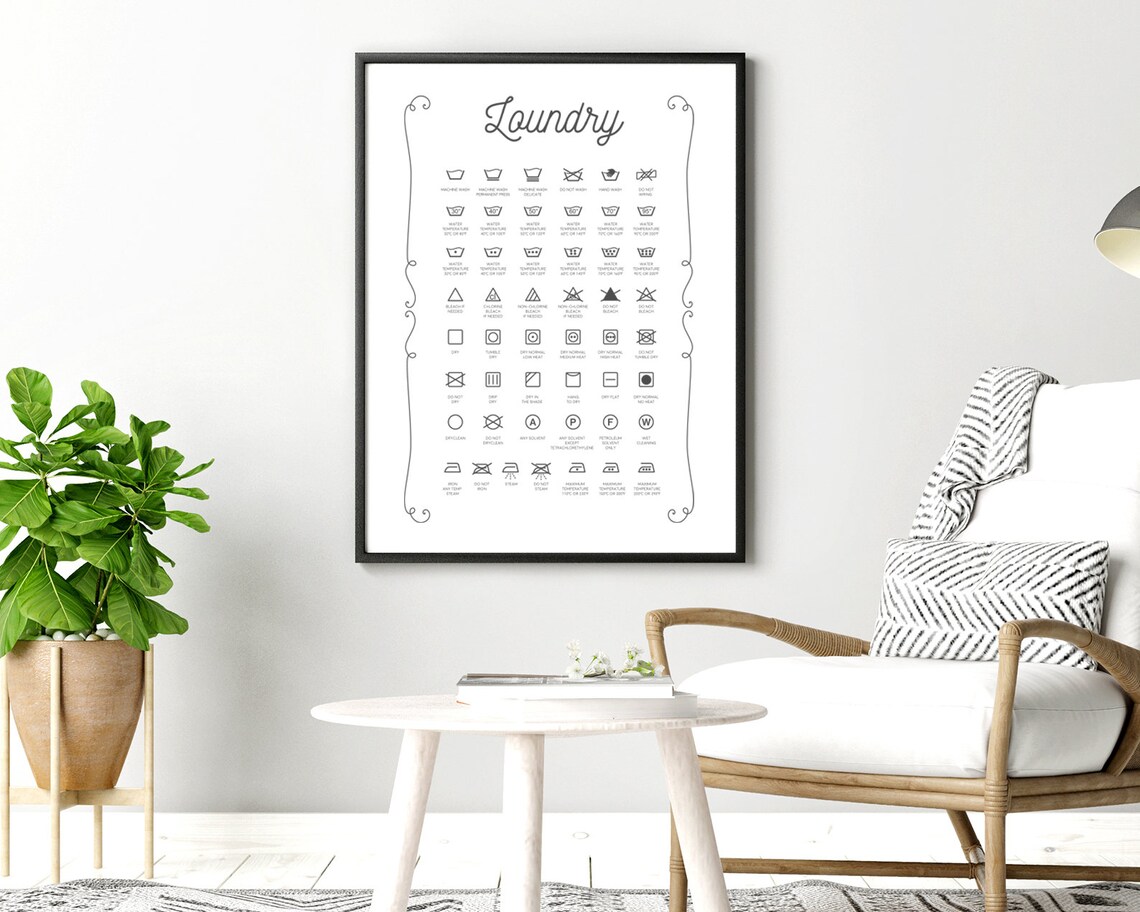 Laundry Chart Print Laundry Room Print Laundry Poster | Etsy