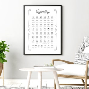 Laundry Chart Print, Laundry Room Print, Laundry Poster, Laundry ...