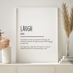 Laugh Definition Poster, Laugh Definition Print, Home Decor, Definition ...