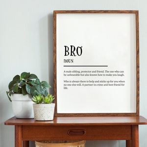 Brother Definition Poster, Gift for Brother, Gift for Bro, Definition ...