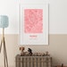 Pink City Map Minimalist Poster, Pink City Poster, London Minimalist ...