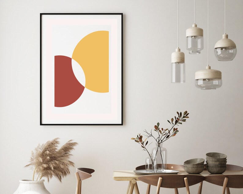 Overlapping Circles Wall Art Geometric Print Scandinavian | Etsy