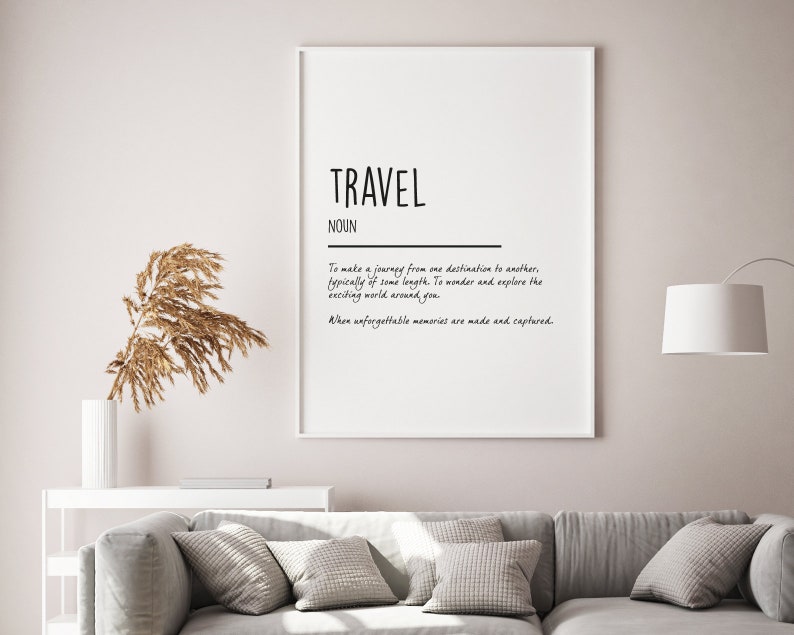 Travel Definition Poster Travel Definition Print Home Decor - Etsy