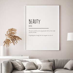 Beauty Definition Poster, Beauty Definition Print, Home Decor ...