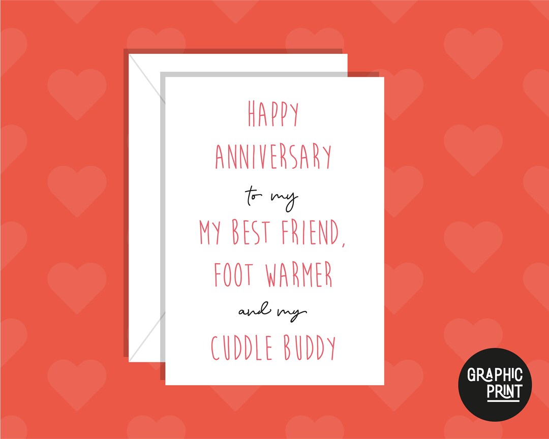 Happy Anniversary to My Best Friend, Foot Warmer, Cuddle Buddy Card ...