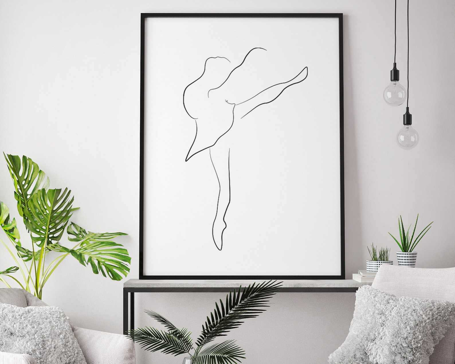 Ballerina Line Art Poster Dancing Line Art Line Art Poster | Etsy